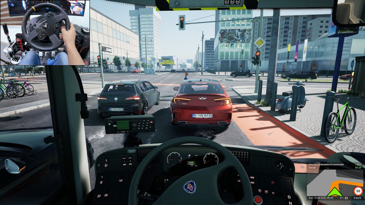 Morning commute on line 300 in the bus with Thrustmaster TX