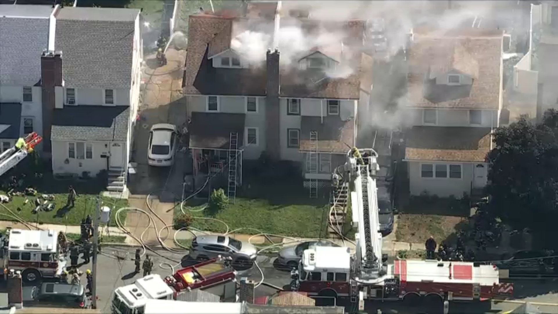 Firefighters battle house fire in Collingdale