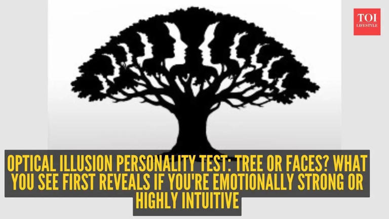 Optical illusion personality test: Tree or faces? What you see first ...
