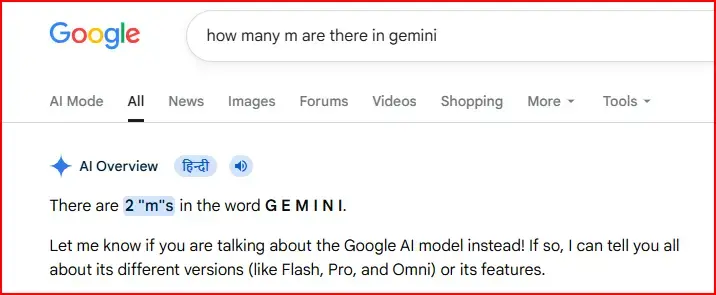 After 'Disregard', Google AI Overview has a spelling problem - 'P' in ...