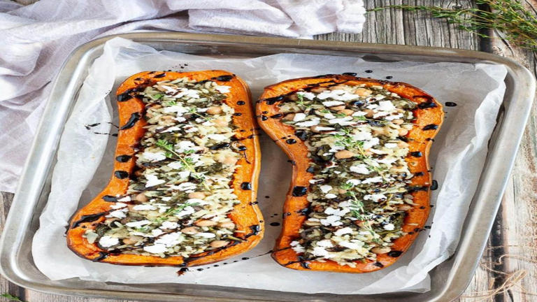 The Mediterranean stuffed butternut squash recipe everyone is adding to ...