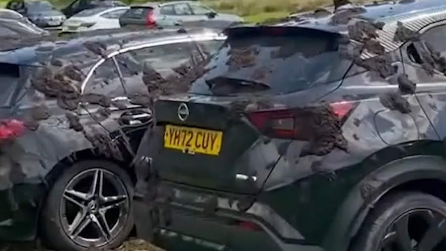 Farmer sprays cars with slurry for illegally parking on their land