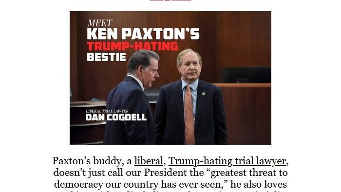 NRSC called Ken Paxton “unfit” for Senate in fundraising emails