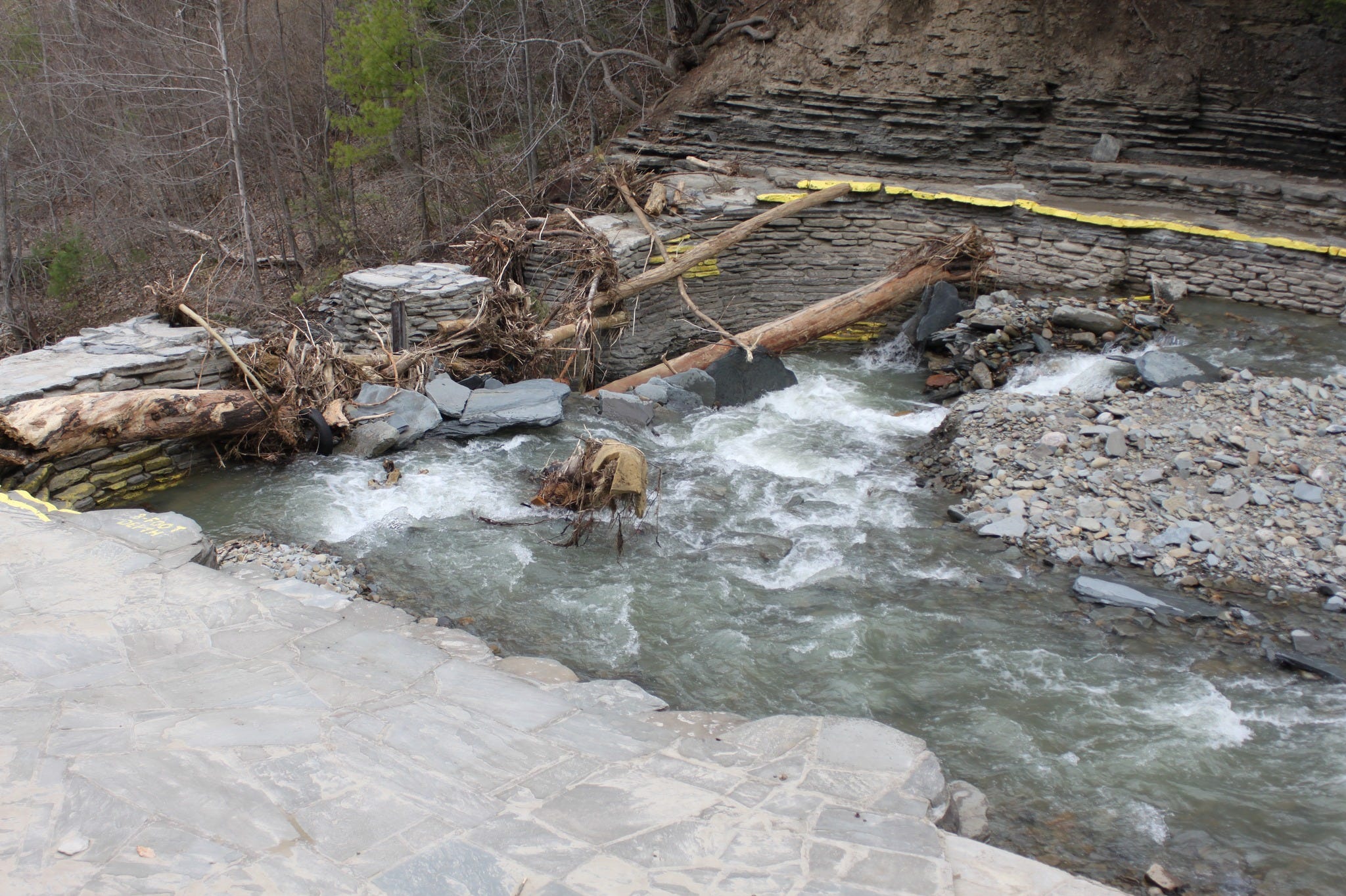 Flood damage closes Stony Brook State Park gorge trail, swimming area
