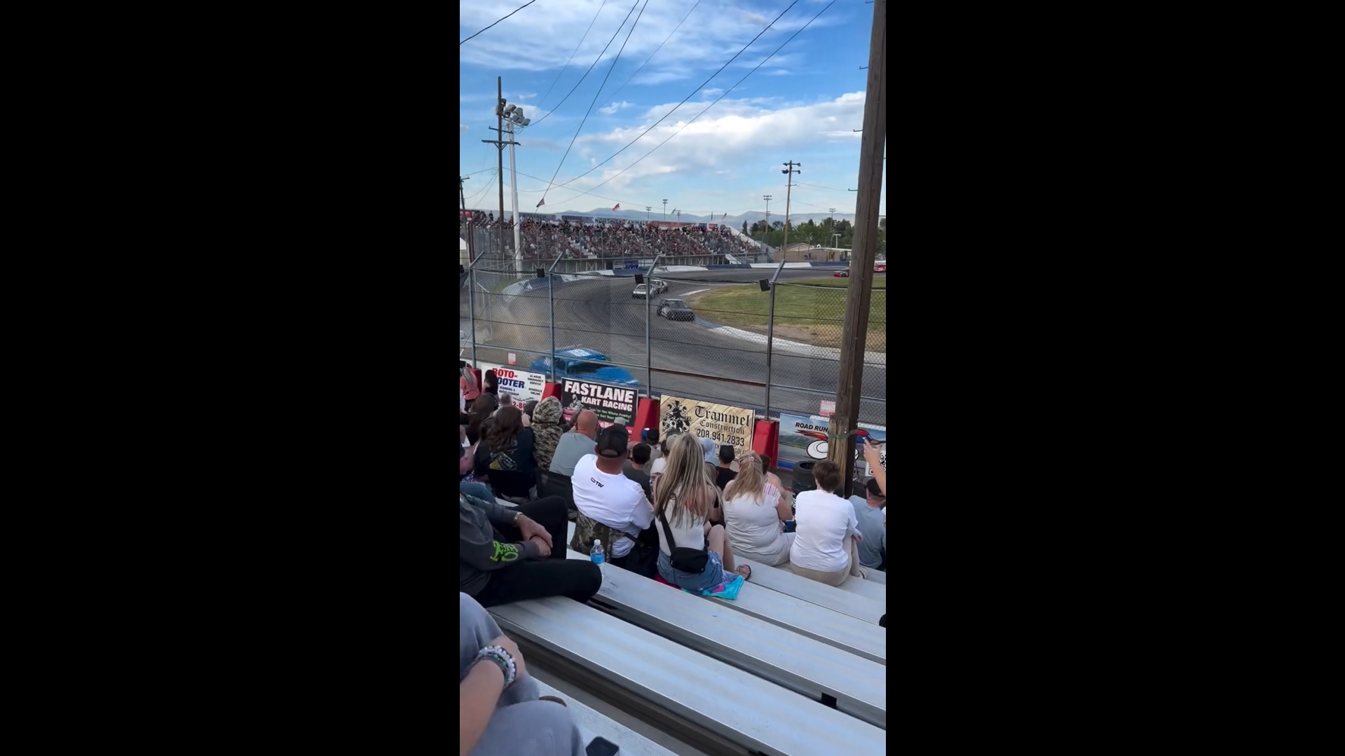 Car crashes into wall and goes over edge during race in Idaho