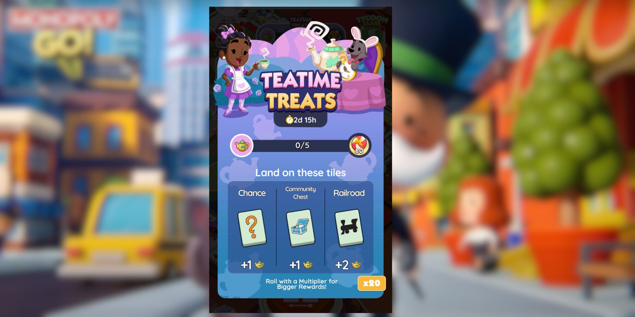 Monopoly GO: Teatime treats rewards and milestones (May 27-30)