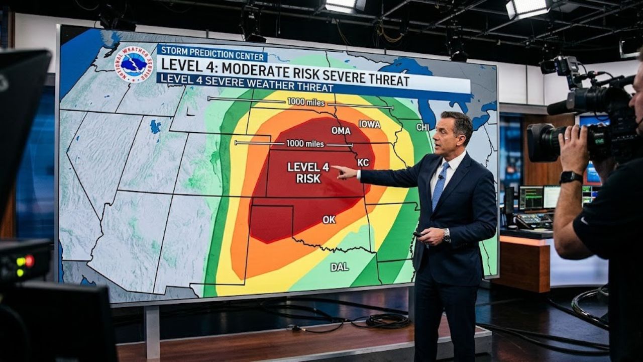 Rare level 4 threat Monday — 1,000-mile outbreak zone