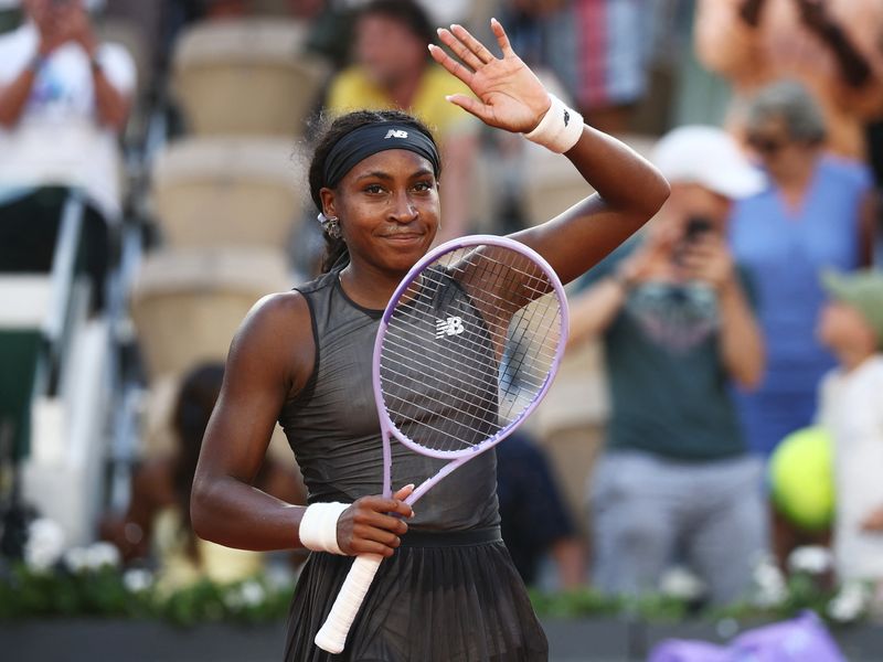 Tennis-defending champion Gauff earns straight sets win against ...