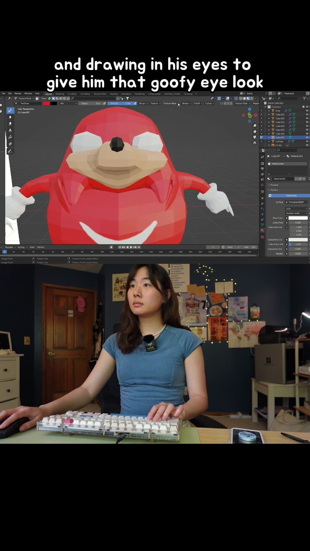 Creating fat knuckles: Low-poly 3D Blender art