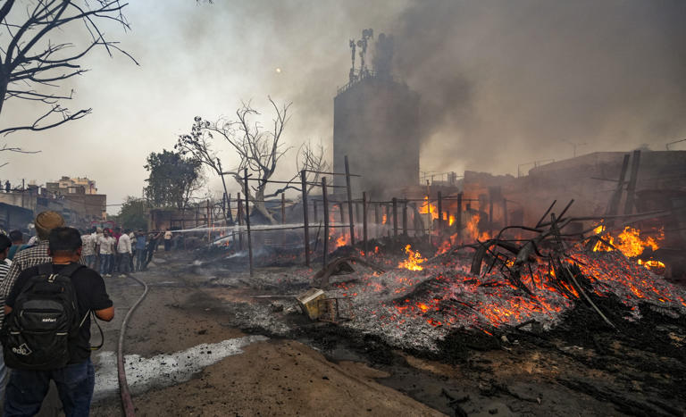Amritsar: Shopkeeper burnt to death as massive fire guts bamboo market