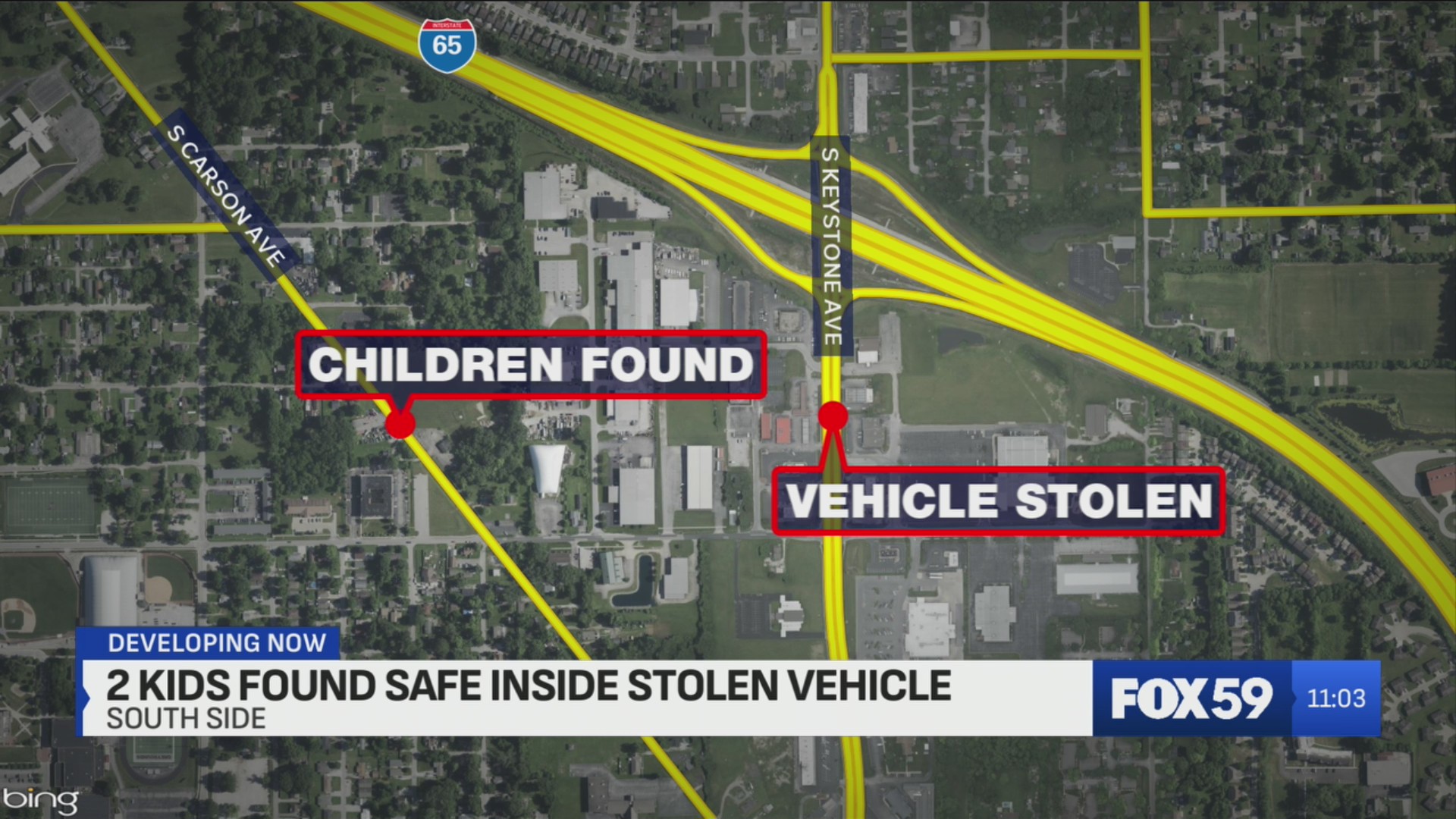 2 kids found safe inside of stolen vehicle on Indy's south side
