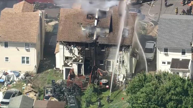 Firefighters battle house fire in Collingdale