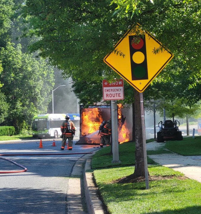 Landscaping truck catches fire in Montgomery County