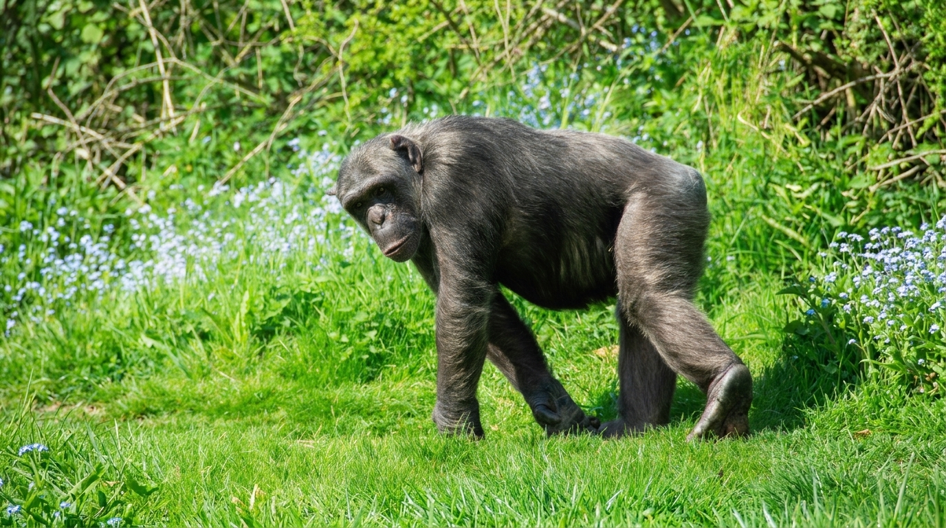 A graduate student stood under chimpanzees with a plastic bag — what he ...