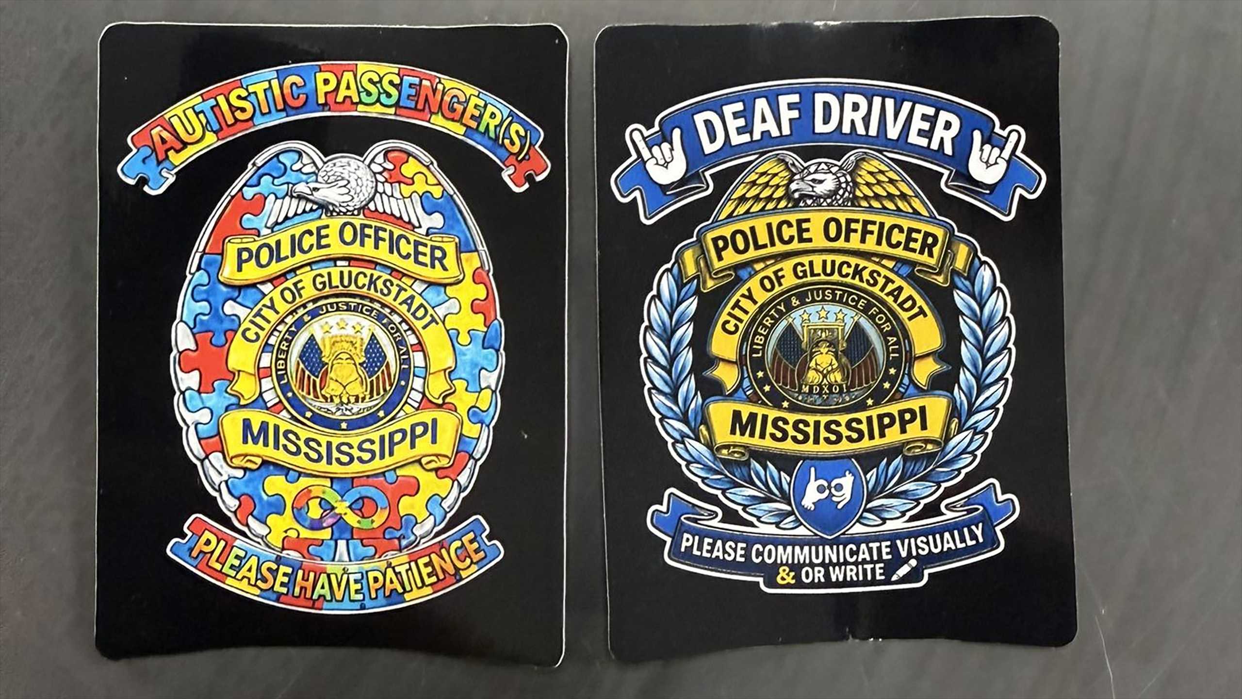 Gluckstadt police roll out stickers for autistic and deaf vehicle occupants