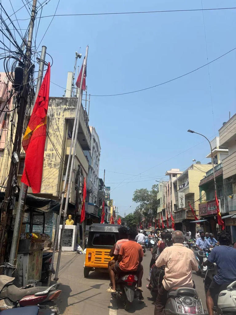 Pavements defaced by unauthorised party flags, banners greeting people ...