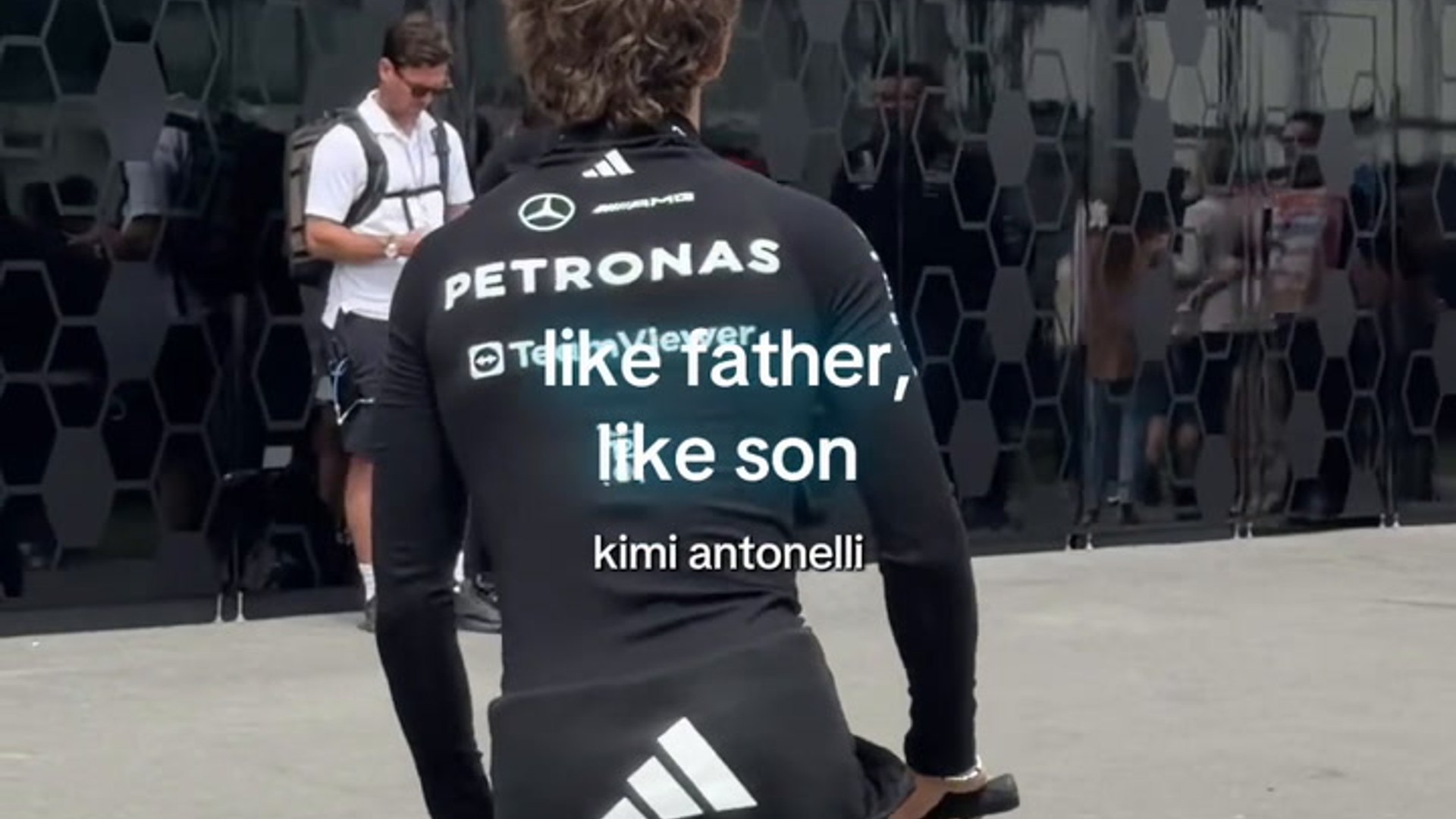 Like father, like son: Toto Wolff and Kimi Antonelli in the paddock