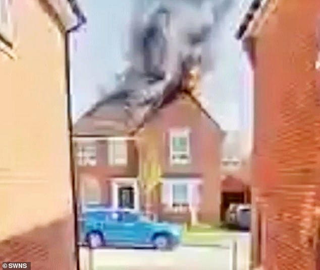 Moment solar panels explode at £600,000 newbuild home that goes up in ...
