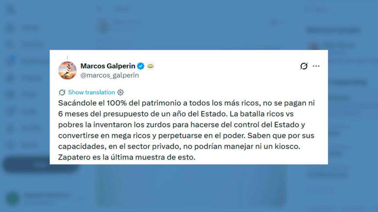 Javier Milei y Marcos Galperín cuestionaron al periodista Diego ...