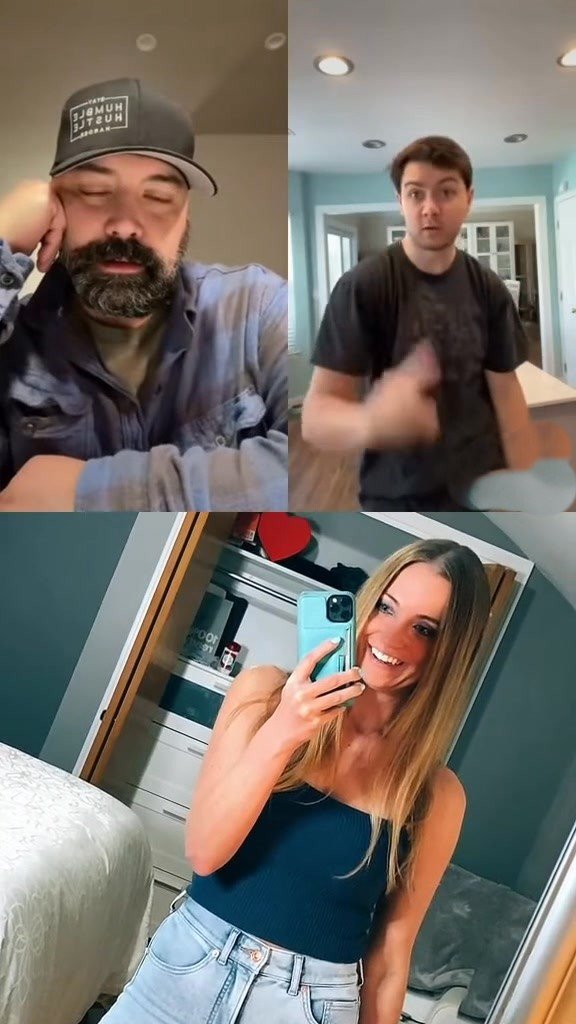 Men have fun in shower