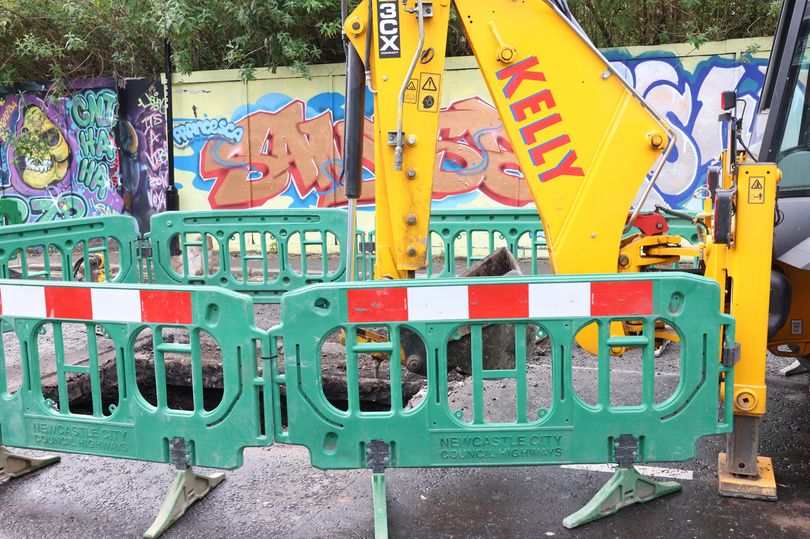 Council issues update after Newcastle road closed due to sinkhole ...