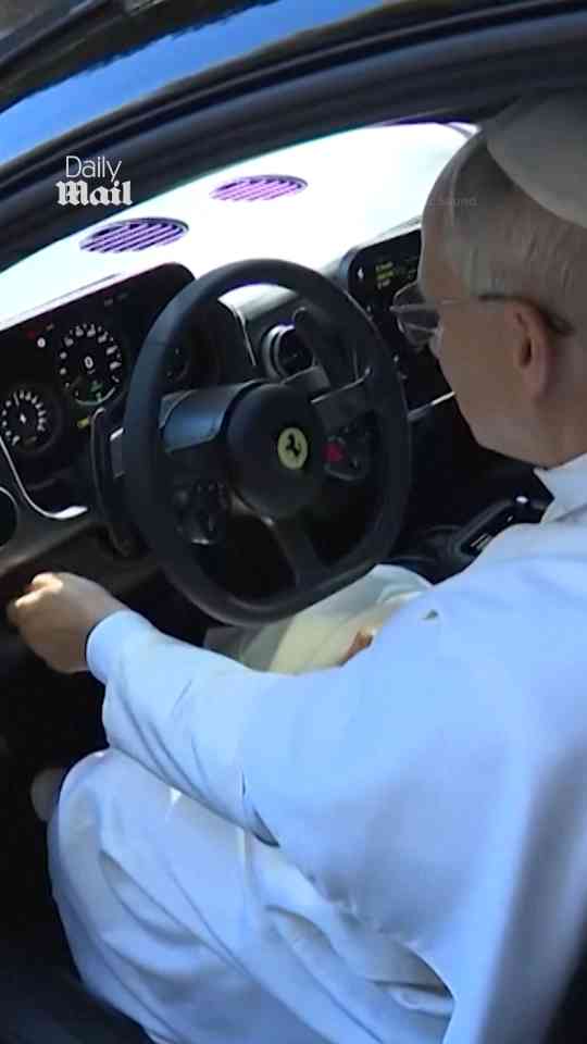 Pope Leo takes Ferrari’s first all-electric car for a spin