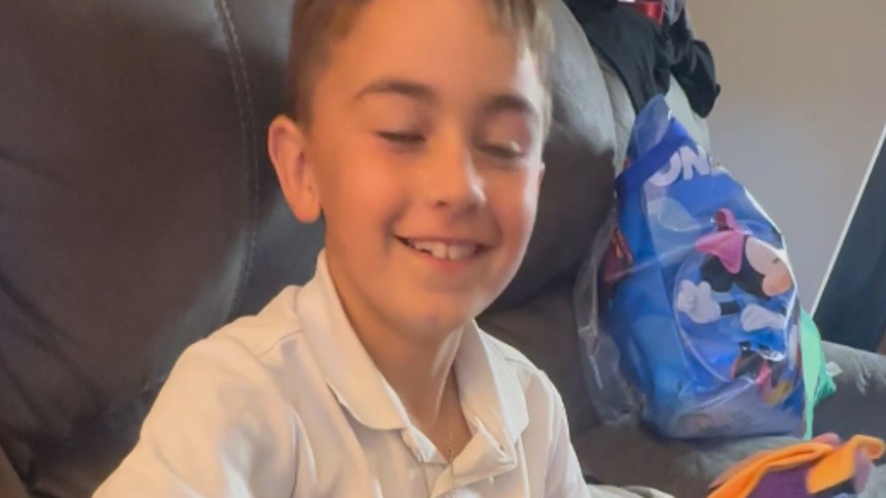 The boy's face is filled with pure joy when he is surprised with the ...