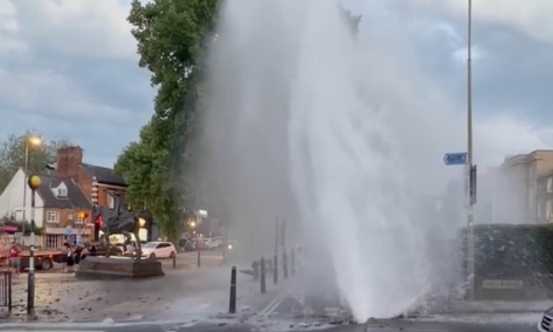 Water mains blast showers cars and passers-by near historic nursery ...