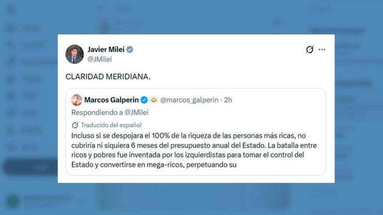 Javier Milei y Marcos Galperín cuestionaron al periodista Diego ...
