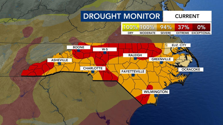 North Carolina drought update: Recent rain only slightly eases drought ...