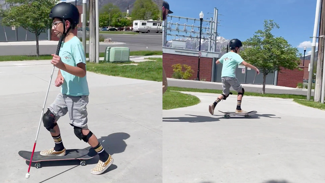 Determined kid doesn't let his blindness come in the way of his passion ...