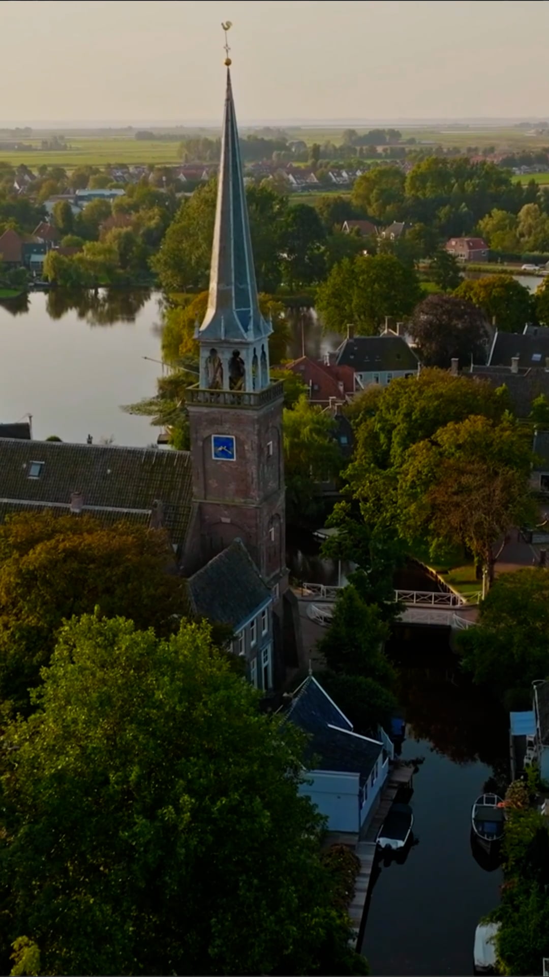 Drone explores Waterland: Idyllic Dutch villages north of Amsterdam