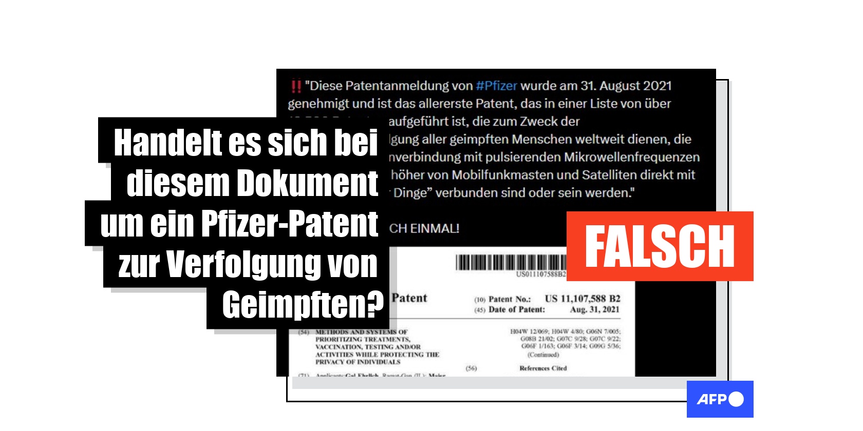 Kein Zusammenhang mit Pfizer: Patent dient nicht der Verfolgung Geimpfter