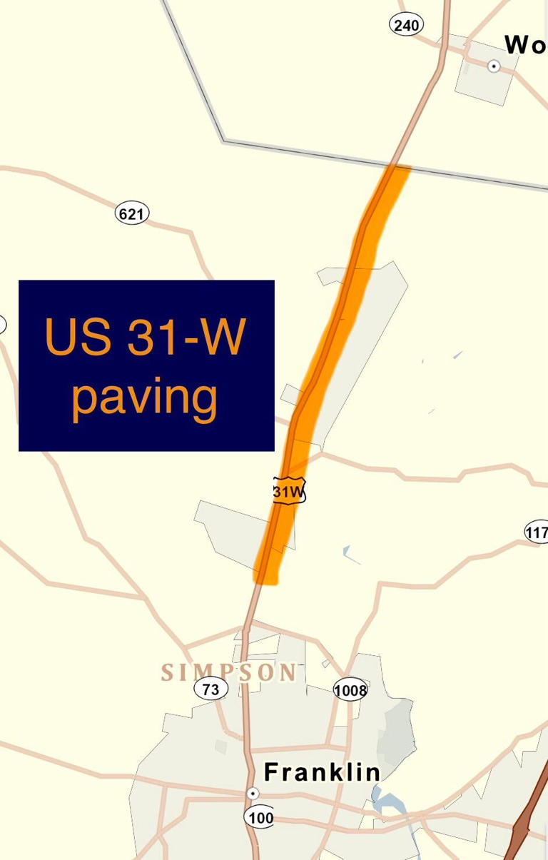 Paving project underway on US 31-W in Simpson County