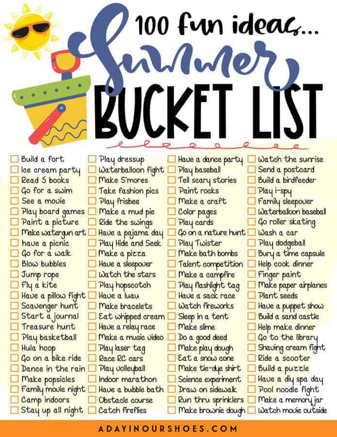 100 summer bucket list ideas for kids 2026 (free PDF!)