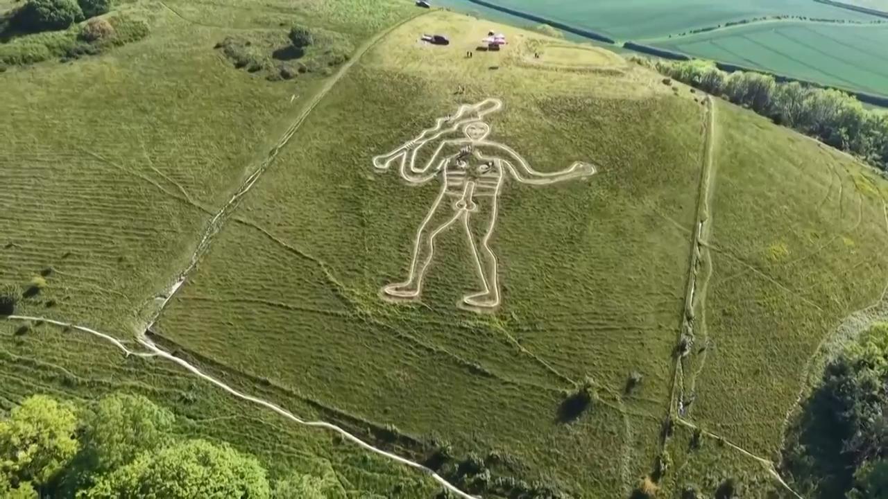 UK's largest chalk hill figure, the Cerne Abbas Giant, gets a makeover