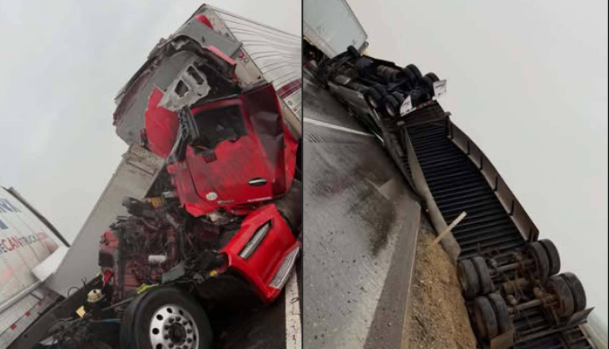 Separate crashes involving multiple big rigs close part of I-5 in ...
