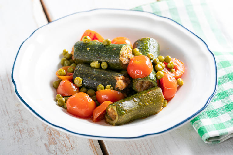 Pan-fried stuffed zucchini