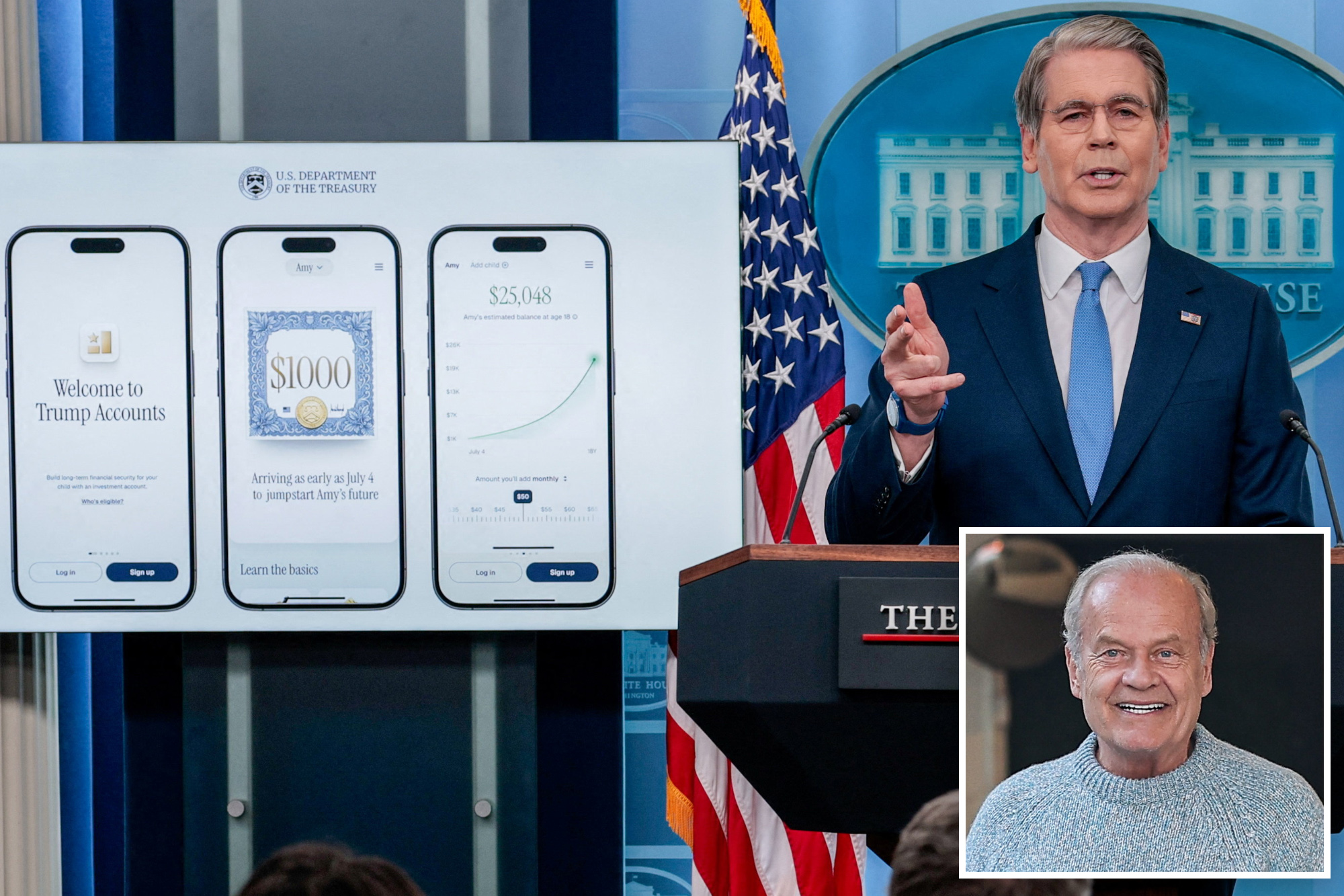 Kelsey Grammer hosts fireside chat with Treasury Secretary Scott ...