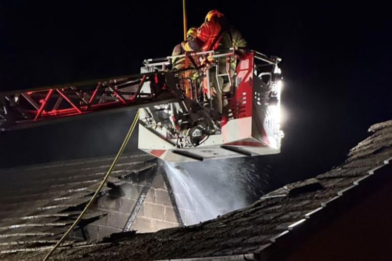 Lightning strike rips massive hole in house roof