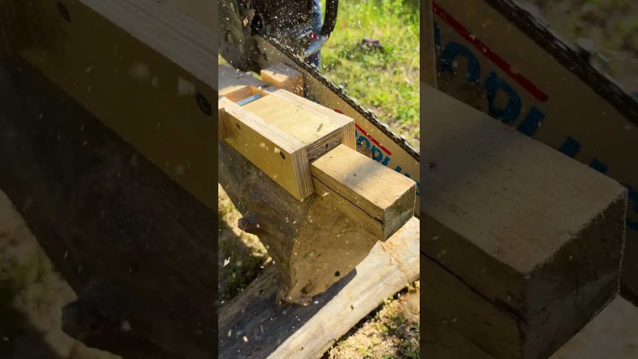 DIY chainsaw milling jig that cuts wood like a beast 🪚🔥