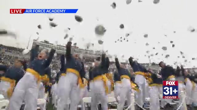 Air Force Academy graduation ends with cadet oath, Thunderbird flyover