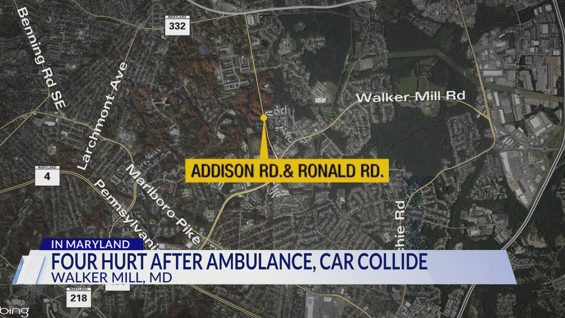 Ambulance, vehicle collide in Prince George's County; 4 hurt