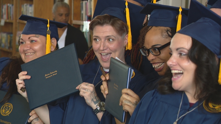 Indiana women's prison inmates celebrate graduation from Marian ...