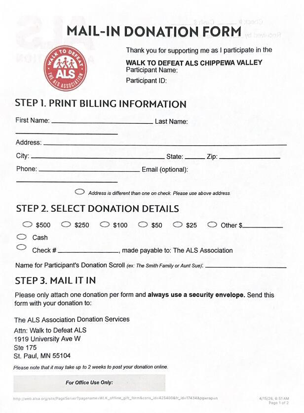 Organizers prepare for the 4th annual Walk to Defeat ALS Chippewa Valley