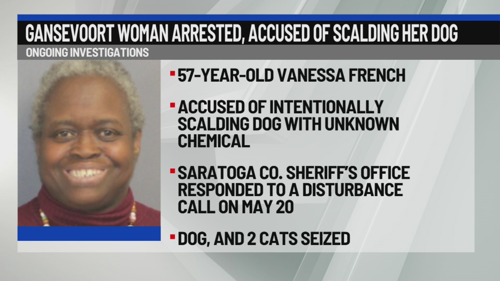 Gansevoort woman arrested, accused of scalding her dog