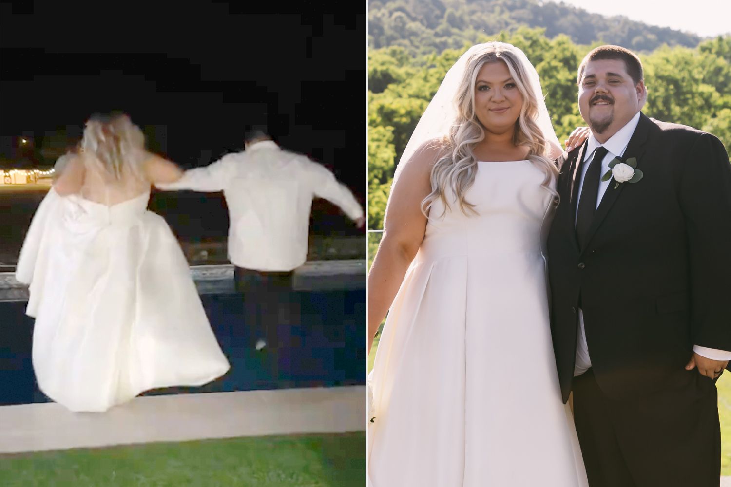 Bride thought jumping into a pool in her wedding dress would be 'fun ...
