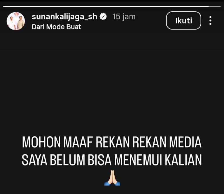 Waduh, Sunan Kalijaga umumkan mundur sebagai kuasa hukum Erin