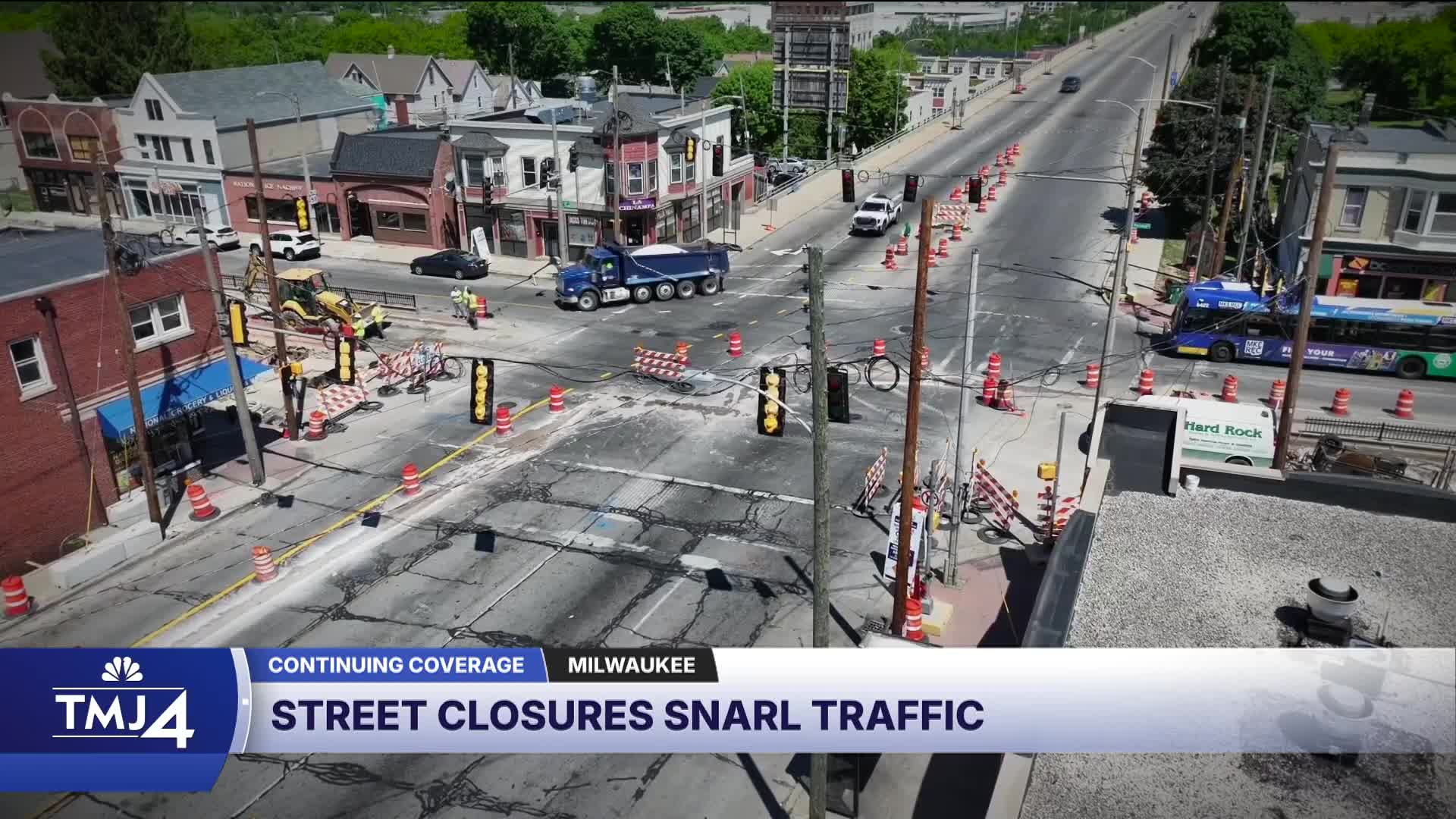 Street closures snarl traffic in Milwaukee
