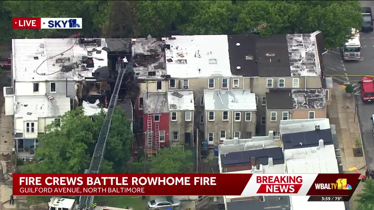 Firefighter injured in 3-alarm fire on Guilford Avenue